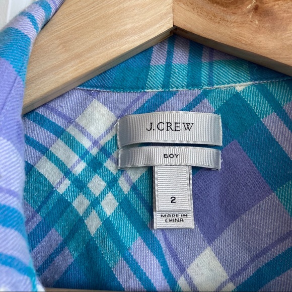 J. Crew | Tops | J Crew Plaid Flannel Boy Button Down Shirt | Poshmark